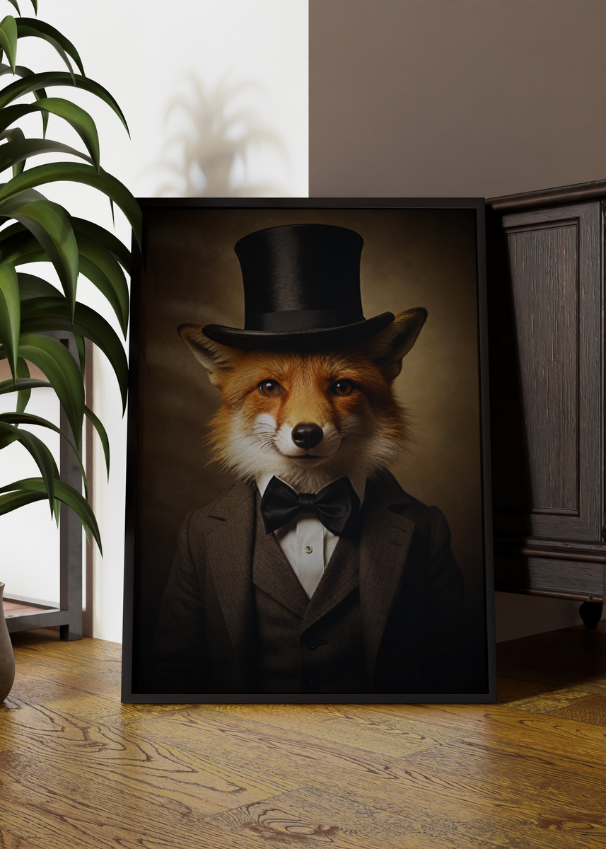 Mr Dapper Fox | Fox in Vintage Suit & Top Hat – Wolf & Bear Prints