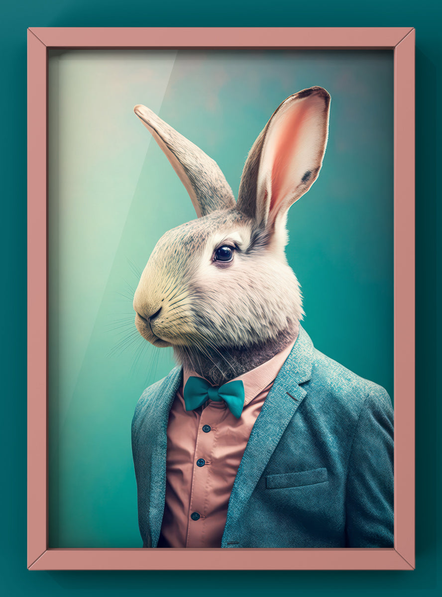 Mr Bunny Rabbit | Dapper Rabbit Print in suit | Quirky Wall Art – Wolf ...
